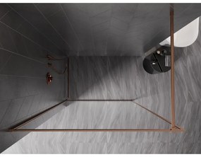 Mexen Kioto-F, sprchová zástěna s rámem 80 x 202 cm, 8 mm čiré sklo, profil měděná matná, 800-080-104-65-00