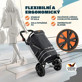 Nákupní vozík s chladicím vakem černý 108231