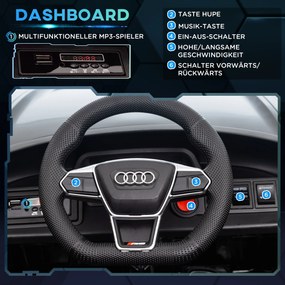 HOMCOM Dětské elektrické autíčko AUDI RS e-tron GT s dálkovým ovládáním, bezpečnostním pásem, klaksonem, hudbou a světlomety, do 5 km/h, pro děti od …