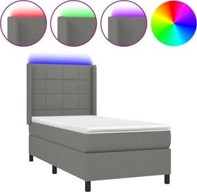 vidaXL Box spring postel s matrací a LED 80 x 200 cm textil [3138270] Barva: Modrá