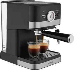 SENCOR SES 1721BK černá / Pákový kávovar / 1050W / 20 bar / 1.5 l / na
