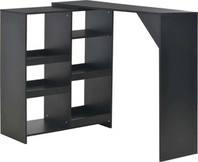 vidaXL Barový stůl s pohyblivým regálem 138 x 39 x 110 cm [280225] Barva: Černá