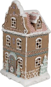 Hnědá svítící perníková chaloupka Gingerbread House - 12*9*20 cm / 3*AAA