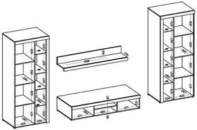 Obývací stěna Flamenco XL, bílá