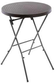 Garthen 43772 Zahradní barový stolek kulatý - ratanová optika 110 cm - hnědý