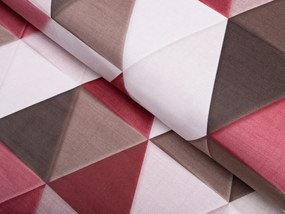 Biante Sametový povlak na polštář s lemem Tamara TMR-021 Vínovo-hnědo-béžové trojúhelníky 30 x 50 cm