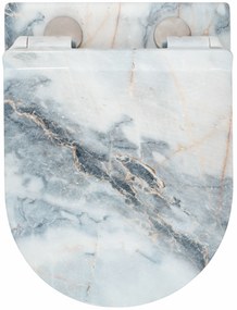 REA - Carlos Granit Shiny Rimless závěsná WC mísa včetně sedátka, imitace kamene, REA-C8002