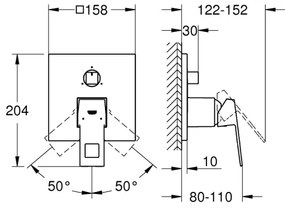 GROHE 24094000 - Baterie EUROCUBE s 3cestným přepínačem lesklý chrom
