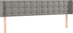 Čelo postele typu ušák světle šedé 163x16x78/88 cm samet 3119256