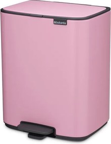 Růžový nášlapný ocelový odpadkový koš 12 l Bo – Brabantia