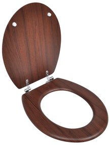 WC sedátko MDF s víkem jednoduchý design hnědé 140803