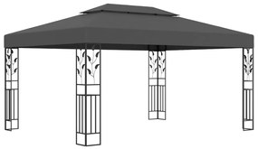 vidaXL Marketos Altán s dvojitou střechou 3 x 4 m antracitový