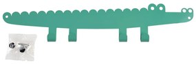 Zelený kovový nástěnný dětský věšák Crocodile – Rex London