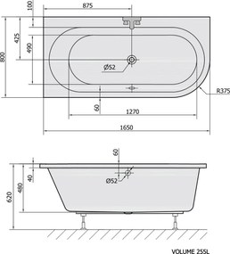 Polysan ASTRA L 165 x 80 x 48 cm 33611 vana