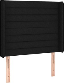 Čelo postele typu ušák černé 83x16x118/128 cm textil 3119696