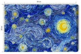 Obraz Hvězdná Noc Ve Stylu Vincenta Van Gogha Nedostatek Nedostatek Přírodní plátno 90x60