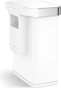Simplehuman SENSOR bílá ocel / Odpadkový koš / Bezdotykový / Hlasové a