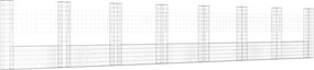 Gabionový koš ve tvaru U s 8 sloupky železo 860 x 20 x 150 cm 151288