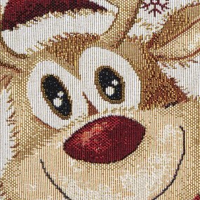 SCANquilt prostírání MOTIV veselý sobík červenosmetanová prostírání cca 30 x 45 cm