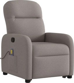 Zvedací masážní polohovací křeslo taupe textil 3302989