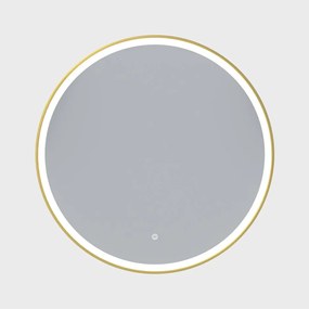 Erga Olivia, kulaté LED zrcadlo 90cm, zlatý kovový rám, 2070 lm, 6500K, přední osvětlení, ERG-V01-202-9090-GD