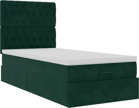 Osmanský rám postele s matracemi tmavě šedá 90x190cm samet 3313514