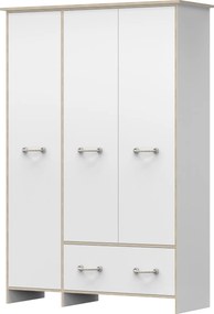IDZ Šatní skříň KOSMO 3D1S 19, 133 cm Bílá/Dub Sonoma