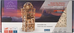 Hračka Ugears 3D dřevěné mechanické puzzle Hodinový strojek s tourbillonem [6950377]