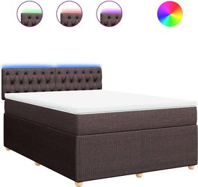 Box spring postel s matrací tmavě hnědá 140x190 cm textil 3289761