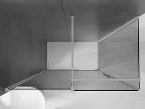 Mexen Velar, sprchový kout s posuvnými dveřmi 150 x 80 cm, 8mm šedé sklo, broušená ocel, 871-150-080-41-97