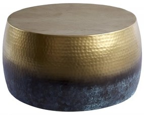 Konferenční stolek SINIS Dekorhome Zlatá / modrá