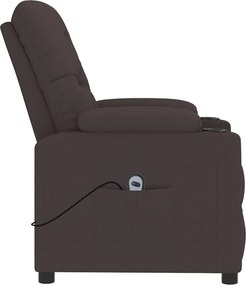 Elektrické polohovací křeslo tmavě hnědé textil 3098844