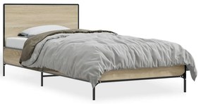 Rám postele dub sonoma 90 x 190 cm kompozitní dřevo a kov