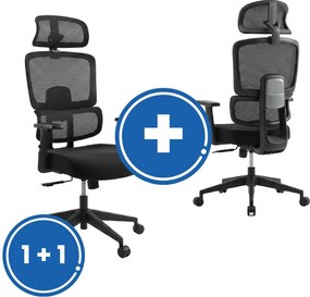 Kancelářská židle Meglio 1 + 1 ZDARMA, černá