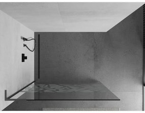 Mexen Kioto L, sprchová zástěna Walk-In 90 x 200 cm, 8mm čiré sklo bílý vzor, ​​grafitový profil, 800-090-103-95-85