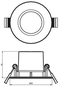 Philips - LED Stmívatelné koupelnové podhledové svítidlo DIVE 1xLED/5W/230V IP65