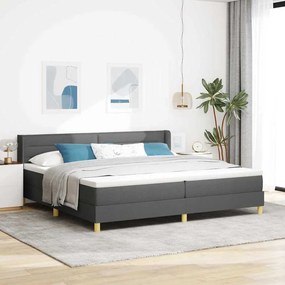 Postel s boxspringem s matrací Tmavě šedá 200 x 200 cm textil 3341252