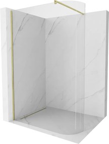 Mexen Kioto, sprchová zástěna Walk-In 100 x 200 cm, 8mm čiré sklo, zlatý matný profil, 800-100-101-55-06