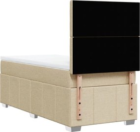 Box spring postel s matrací krémová 80 x 200 cm textil 3291514