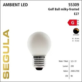 SEGULA LED Golfball 3,3W opal-matná / LED žárovka / E27 / 200 lm / 200