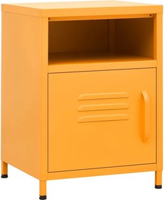 Noční stolky 2 ks hořčicově žlutá 35 x 35 x 51 cm ocel 3095216