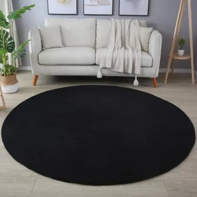 Kusový koberec kruh Sky 5400 black Kruh 200 cm průměr