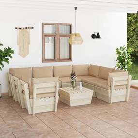 vidaXL 9dílná zahradní sedací souprava z palet + podušky smrkové dřevo [3063607] Barva: antracitová