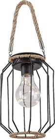 Rabalux Černá LED solární závěsná lucerna Sluis 0,2W 77046