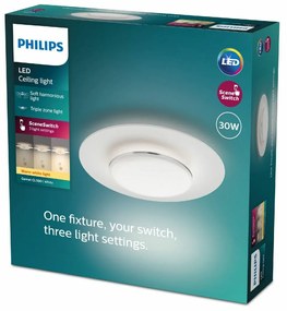 Philips 8720169195172 stropní LED svítidlo Garnet, bílá, 1x 30 W 3100lm 2700K IP20