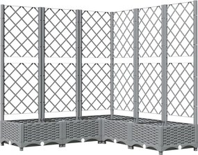 Zahradní truhlík s treláží světle šedý 120 x 120 x 121,5 cm PP 153277