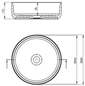 Deante Silia, keramické umyvadlo na desku 36 cm, bílá, CDL_6U4S