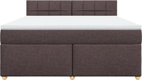 Box spring postel s matrací tmavě hnědá 180x200 cm textil 3286762
