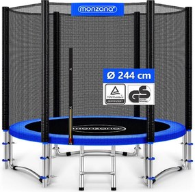 Monzana Trampolína s bezpečnostní sítí JUMP, Ø244cm, černá/modrá