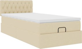 Osmanský rám postele s matrací krémově 80x200cm textil 3311502